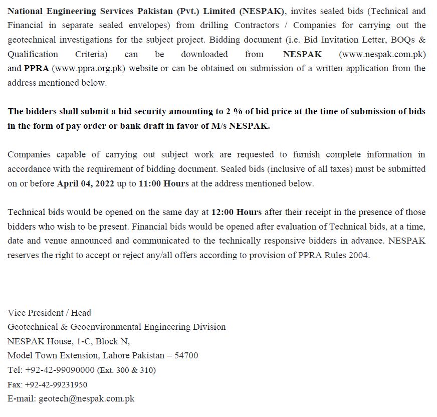 NESPAK National Engineering Services Pakistan